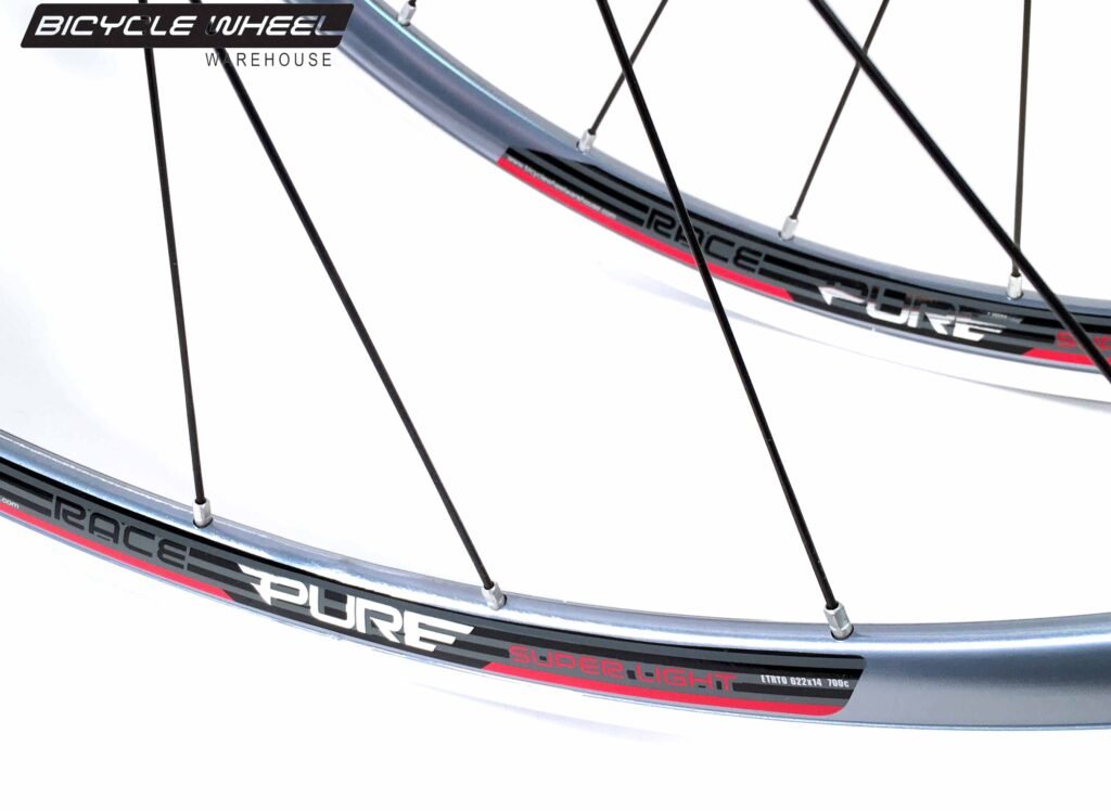 Pure Race 700c Wheel Set Silver And Gray - Bicycle Wheel Warehouse