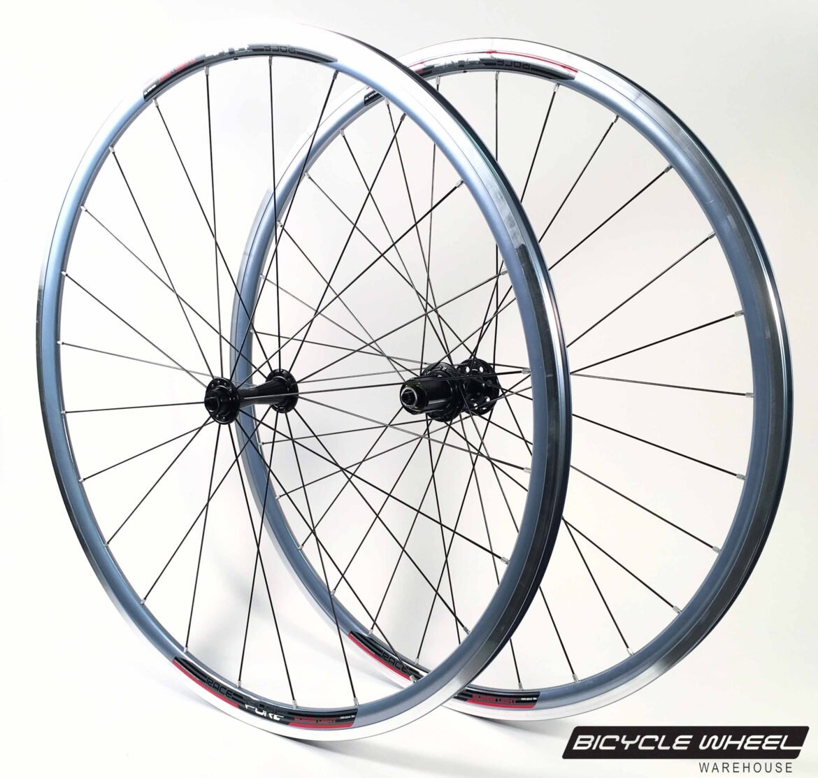Pure Race 700c Wheel Set Silver And Gray - Bicycle Wheel Warehouse